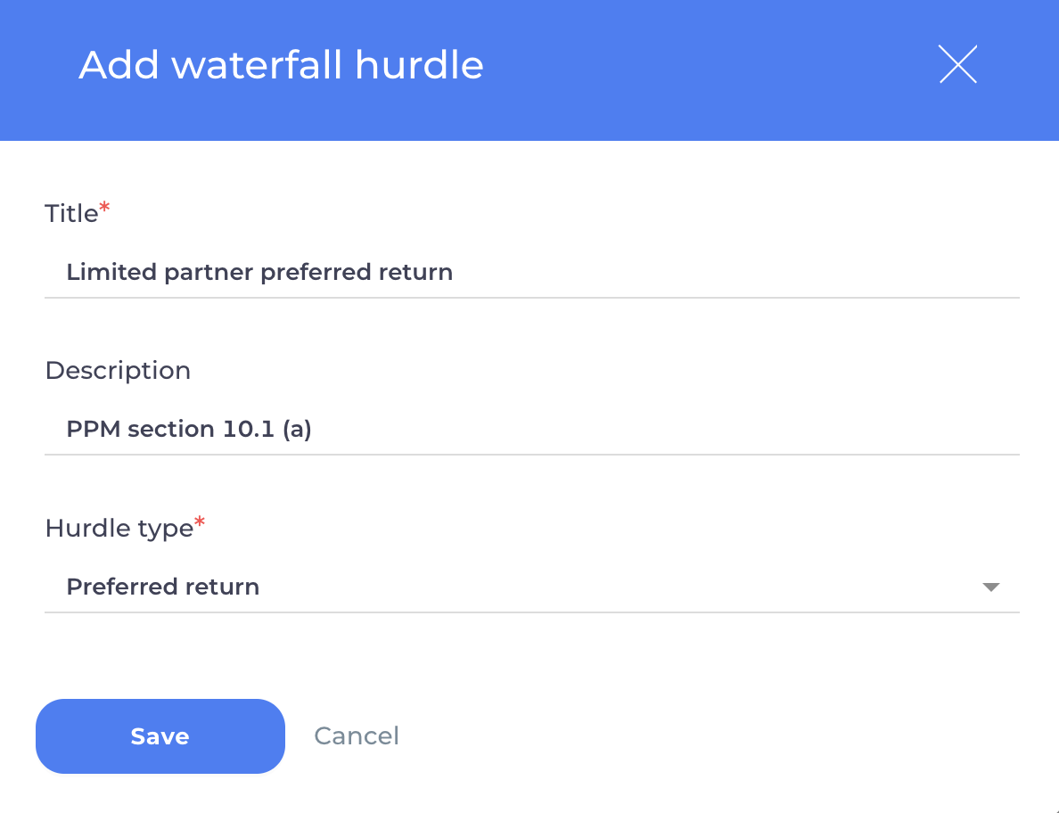 Distribution waterfalls: How to create a distribution waterfall – Cash Flow Portal
